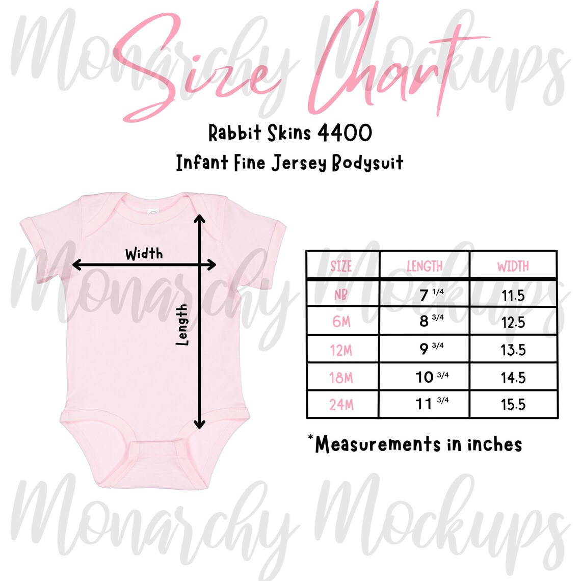 Infant Bodysuit Size Chart, Rabbit Skins Sizes, 4400 Size Chart, Rabbit ...