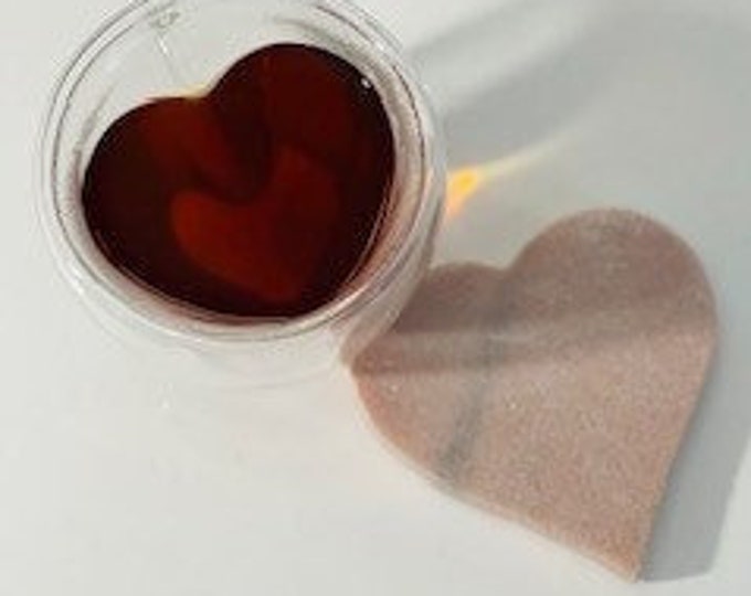 Heart Shaped Double Walled Tea Cup; Heart Coaster; 2 Tea Bags Included ...