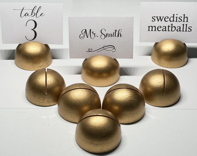 Half Dome Table Card Holder; Rustic Gold; Wedding; Dinner Party; Bridal ...