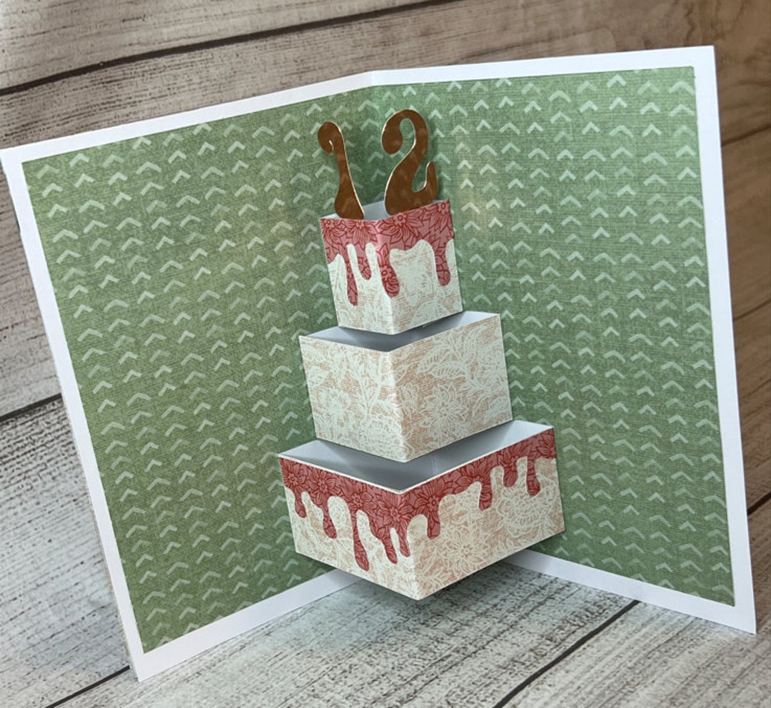 Cake Pop up Card SVG, 3D Greeting Card, Birthday Card SVG, Interactive ...