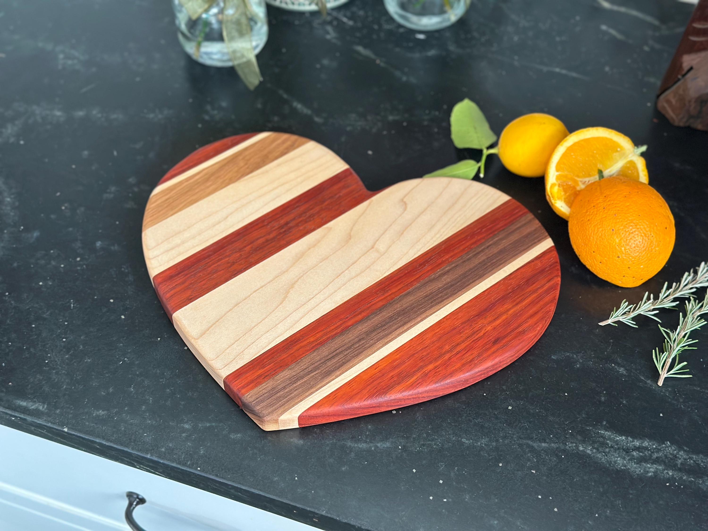 Handmade Heart-shaped Cutting Board: Padauk or Striped Hardwood - Etsy