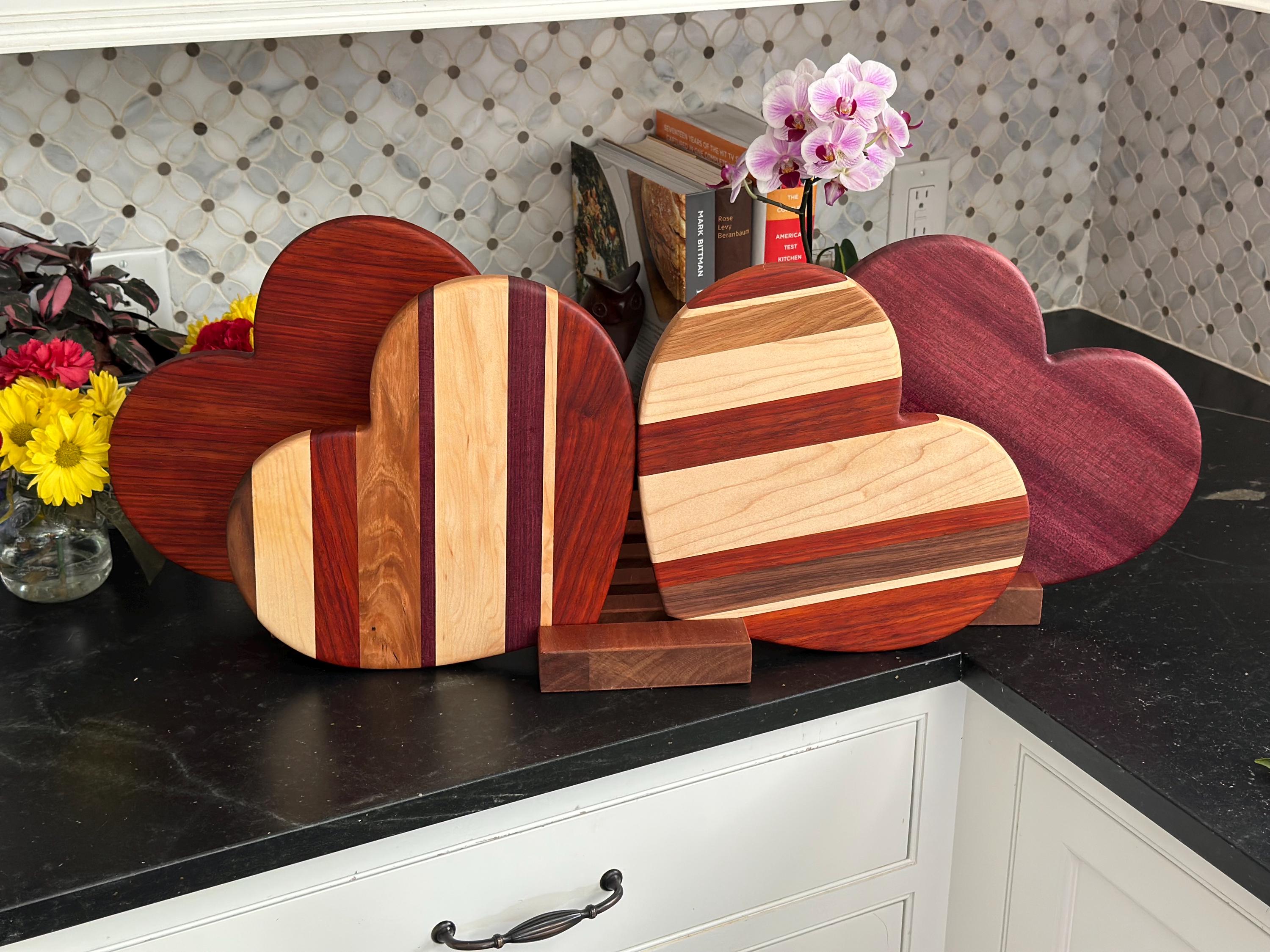 Handmade Heart-shaped Cutting Board: Padauk or Striped Hardwood - Etsy