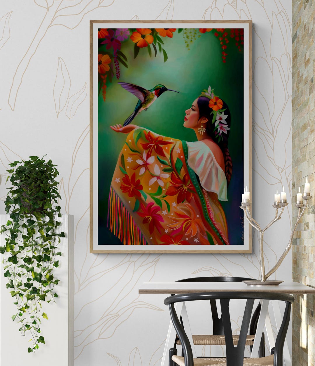 Symphony of Colors 2, Woman of Colors&humming-bird,mexico Art,latin ...