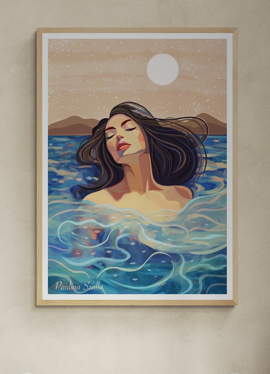 Full Moon Ritual, Woman and the Moon Illustration,spiritual Art ...