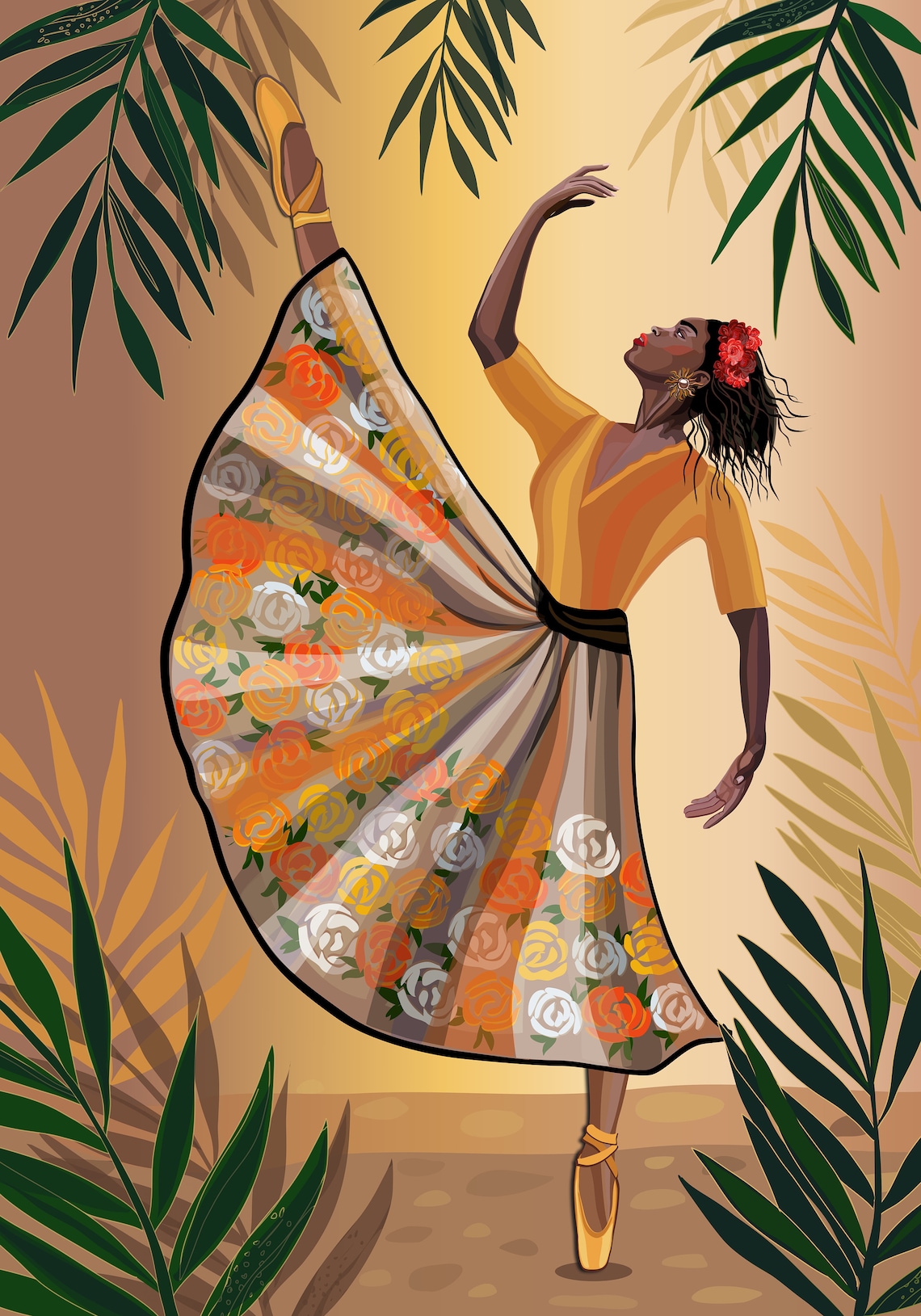 Balance, Black Ballerina, Hanging Wall Poster Art,| African American ...