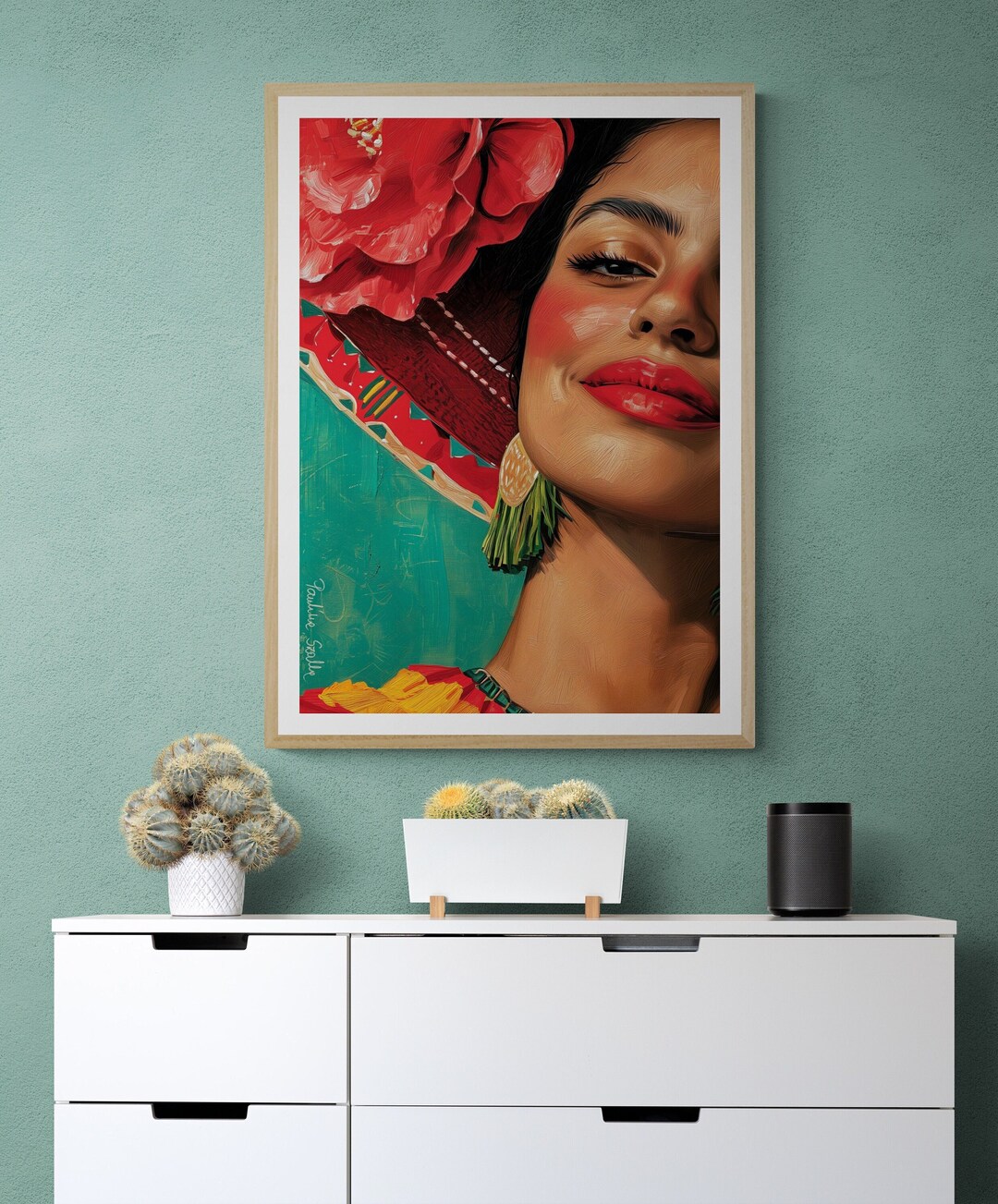 A Colorful Smile,mexican Woman Art, Mexico Wall Art, Hispanic Art ...