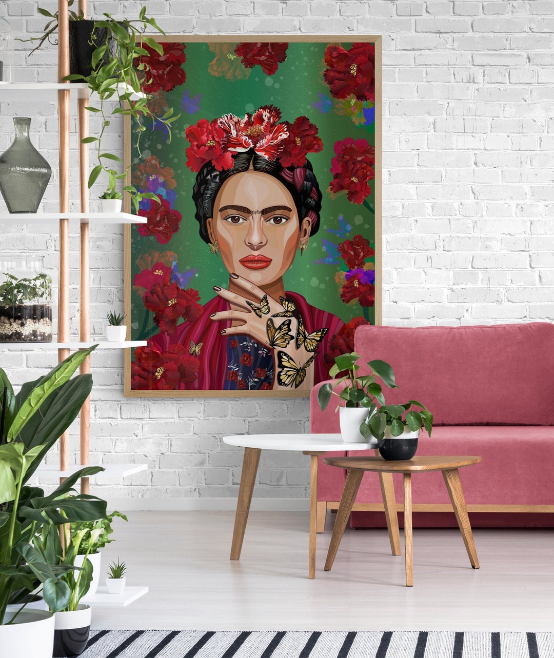 Frida and Peonies -mexico Art, Frida Kahlo Poster Print - Wall Art ...