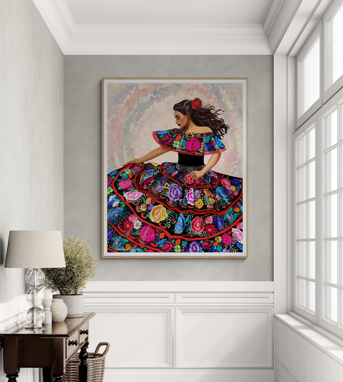 Chiapas Woman Art, Folklorico Art Print,mexican Folkloric Dress Art ...