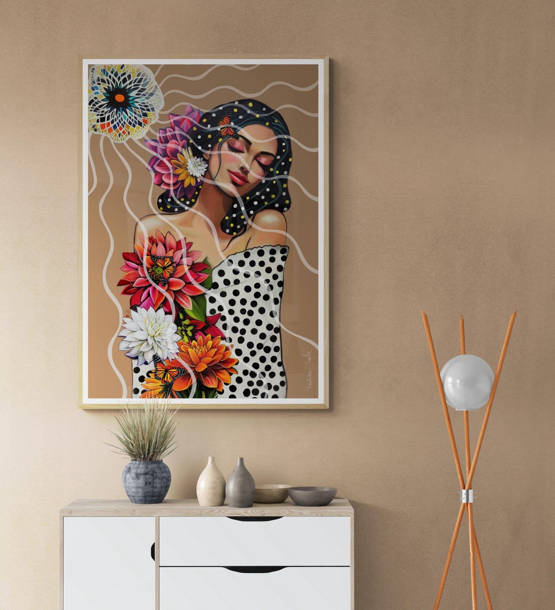 A Moment Between the Rays, Latina Poderosa,latinx Art, Sunshine Floral ...