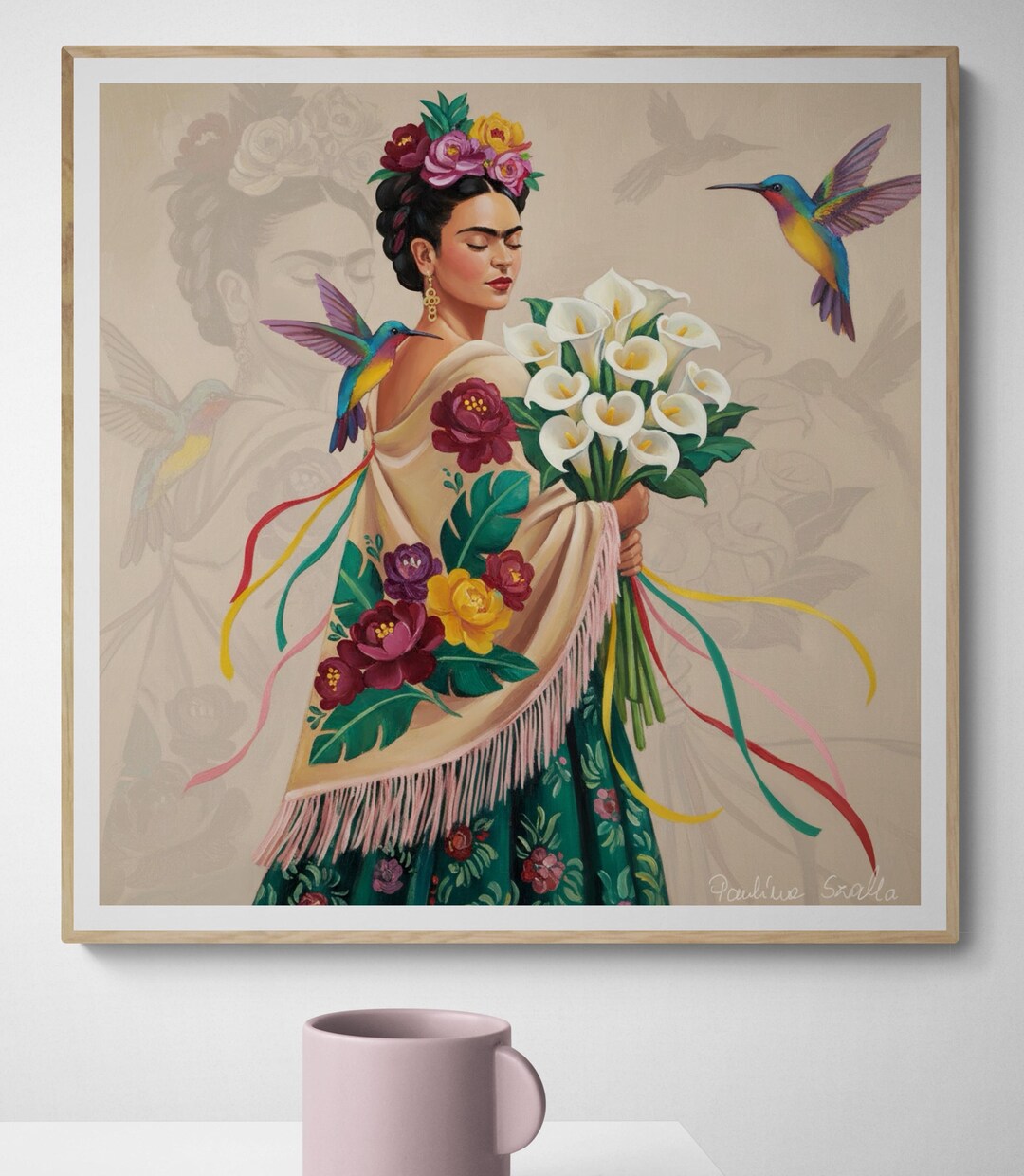 Frida&calla Lilly Flower/el Salvador Mexico Art,guatemalan Latin ...
