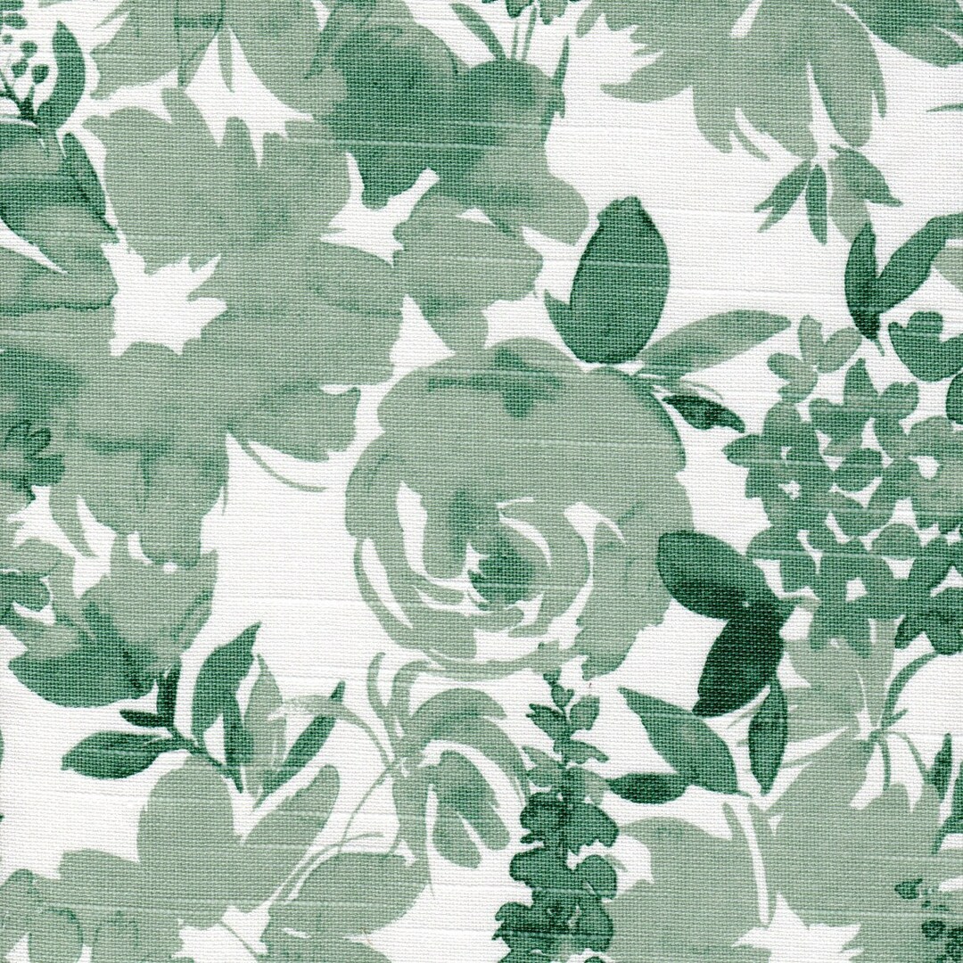 Tailored Tier Cafe Curtain Panels Pair in Zinnia Spruce Green Floral - Etsy