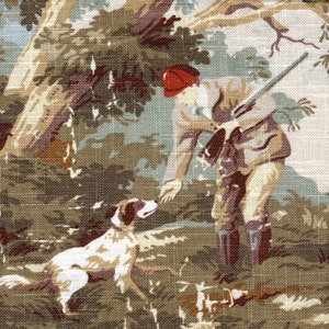 Pinch Pleated Curtain Panels Pair in Avondale Vintage Sportsman Toile ...