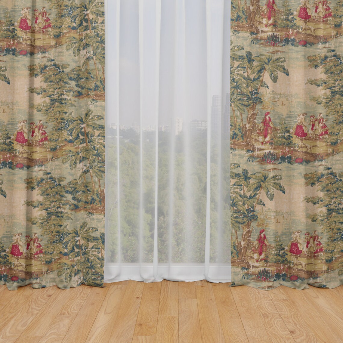 Rod Pocket Curtain Panels Pair in Bosporus Antique Red - Etsy