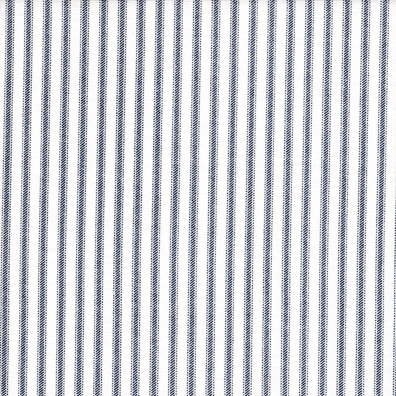 Tailored Valance in Classic Navy Blue Ticking Stripe on White - Etsy