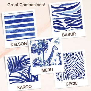 Tab Top Curtain Panels Pair in Cecil Commodore Blue Watercolor Dot ...