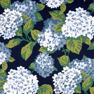 Empress Swag Valance in Summerwind Navy Blue Hydrangea Floral, Large Scale - Etsy