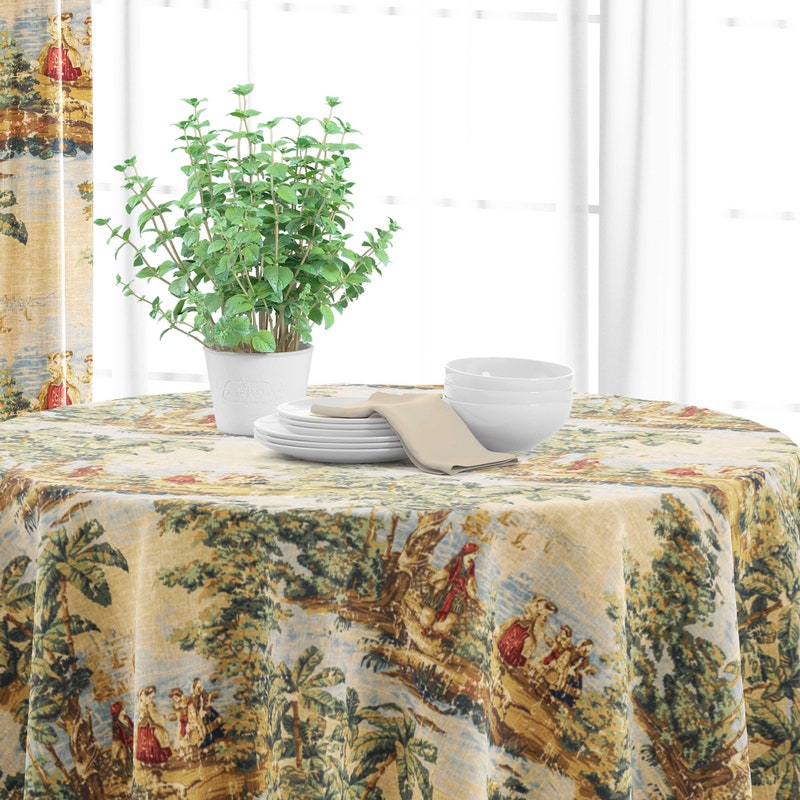 Toile Tablecloth - Etsy