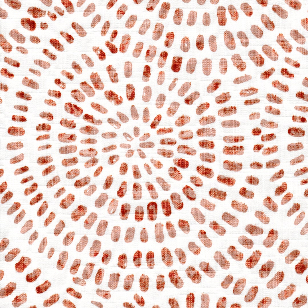 Bed Runner in Cecil Potters Wheel Terracotta Brown Watercolor Circular ...