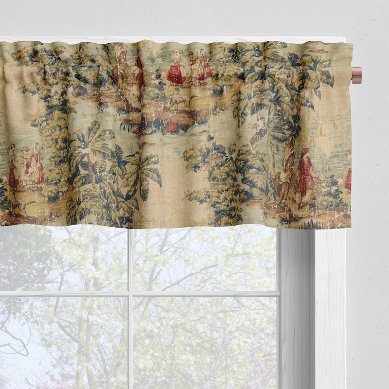 Red Toile Valance - Etsy