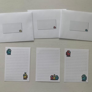 Among Us Stationery Set / Among Us Letter Set / Lined Note | Etsy
