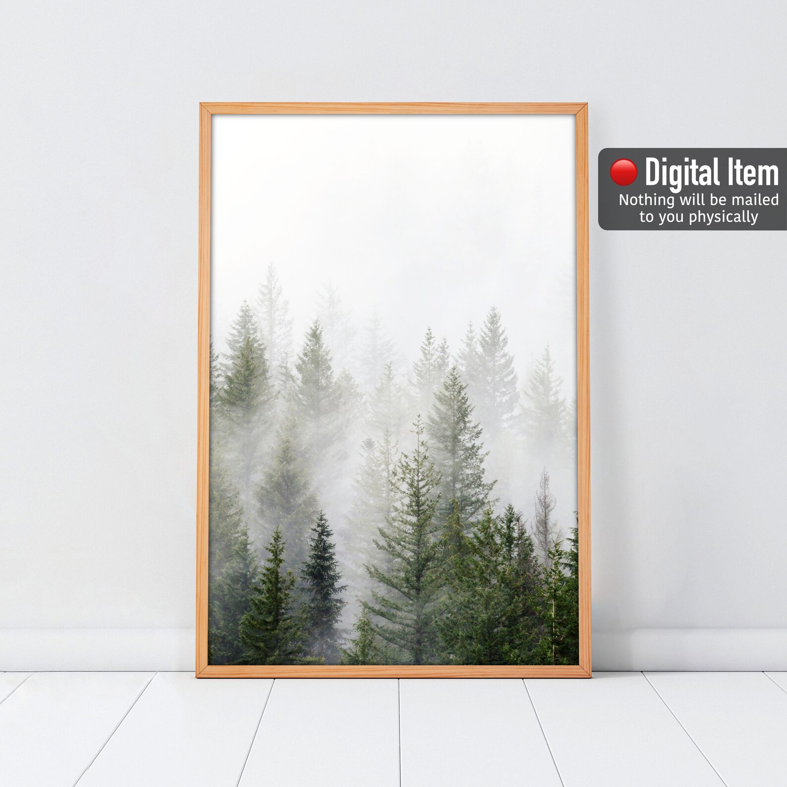 Forest Prints Set of 3 Foggy Forest Wall Art Set Forest - Etsy