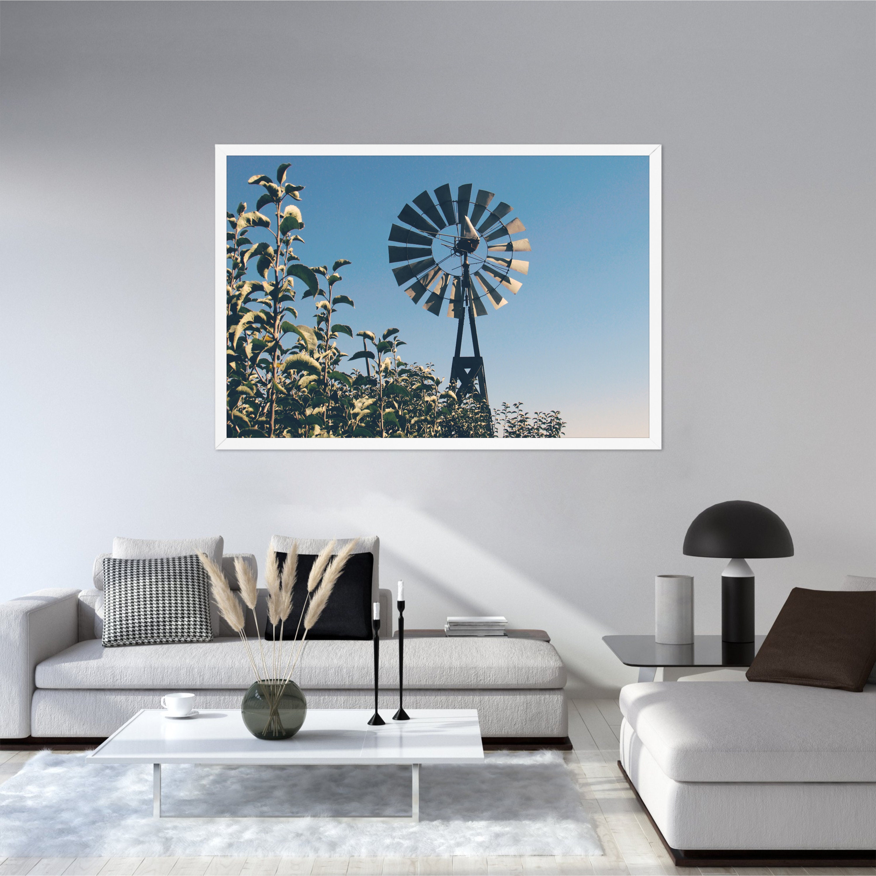 Modern Windmill Print Farmhouse Wall Decor Windmill Poster. | Etsy