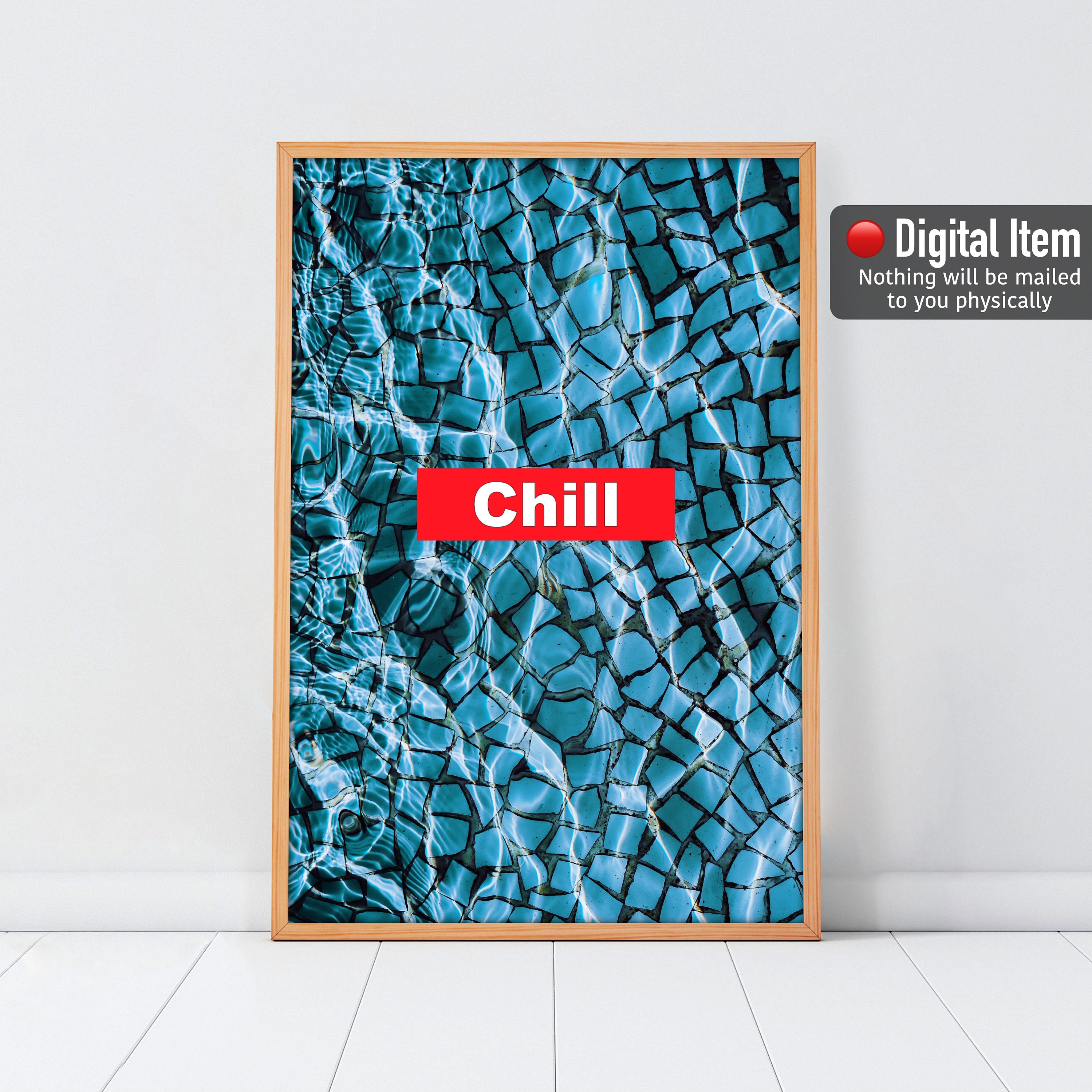 Chill Poster Pool Print Water Poster Chill Print Digital | Etsy