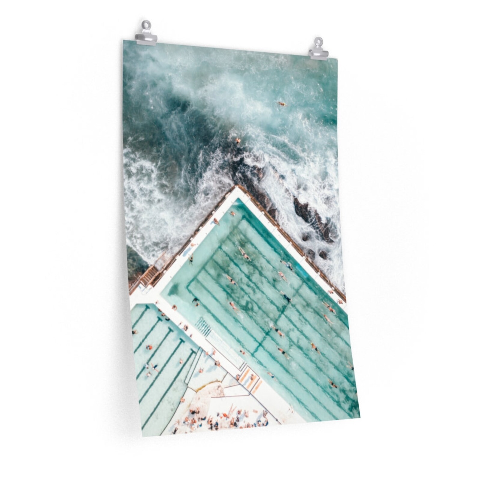 Bondi Beach Print MAILED Aerial Beach Poster Bondi Icebergs | Etsy