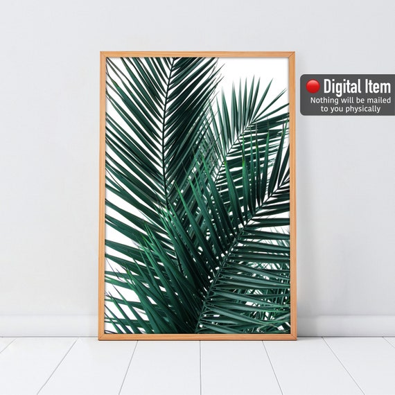 Green Leaves Poster Minimalist Green Print Tropical Wall - Etsy