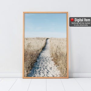 Path to the Beach, Boho Print, Pathway Neutral Boho Wall Art, Printable ...