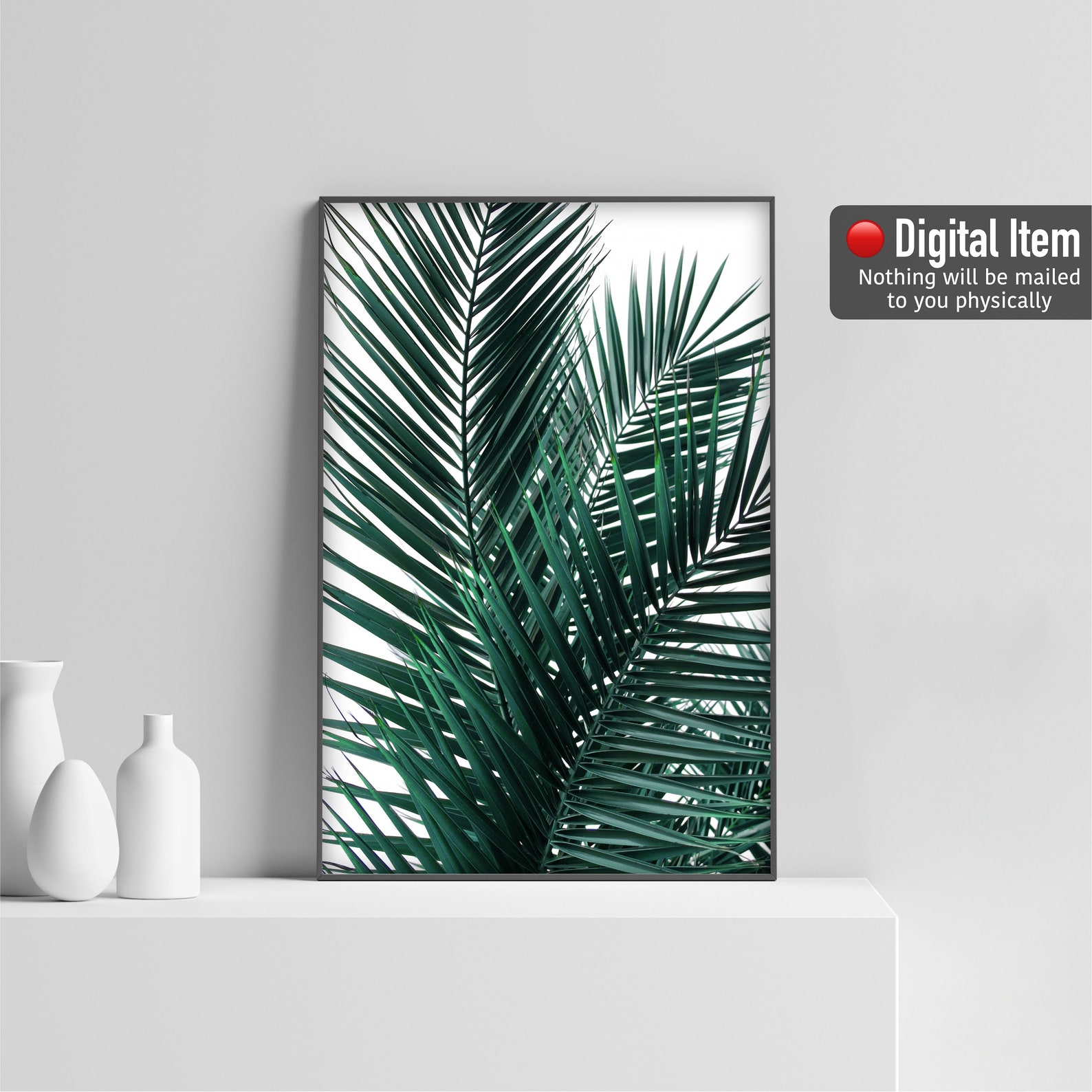 Green Leaves Poster Minimalist Green Print Tropical Wall - Etsy