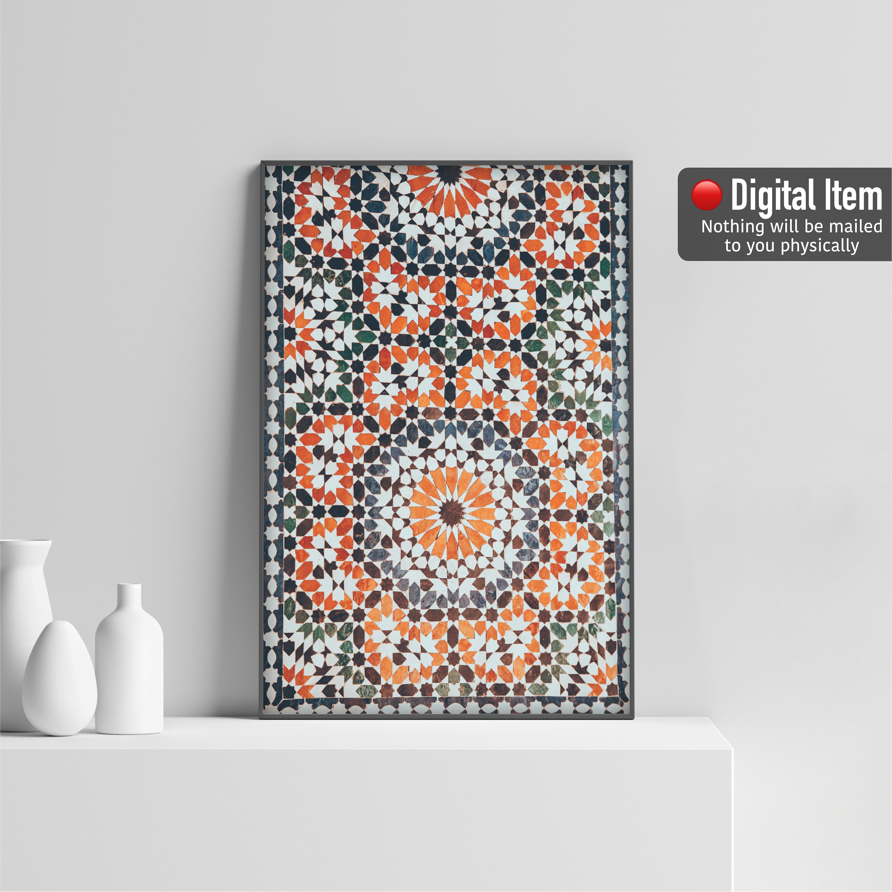 Mosaic Print Mosaic Wall Art Morrocan Wall Decor Digital | Etsy