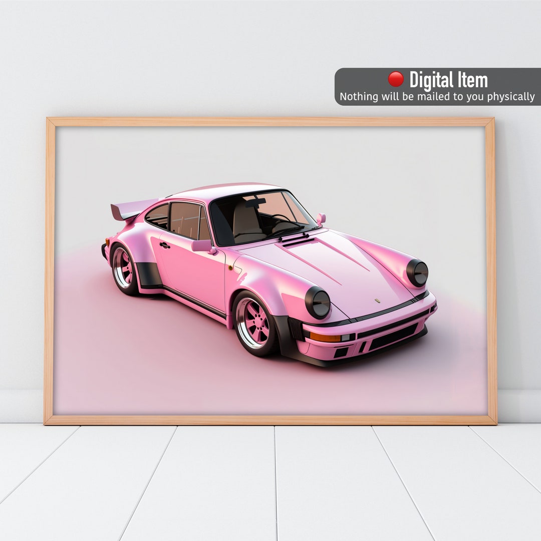 Pink Porsche 911 Turbo Poster: Rose Gold Car Print (digital Download ...