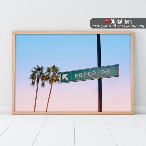 Rodeo Drive Sign Print Palm Tree Print Fashion Wall Art | Etsy