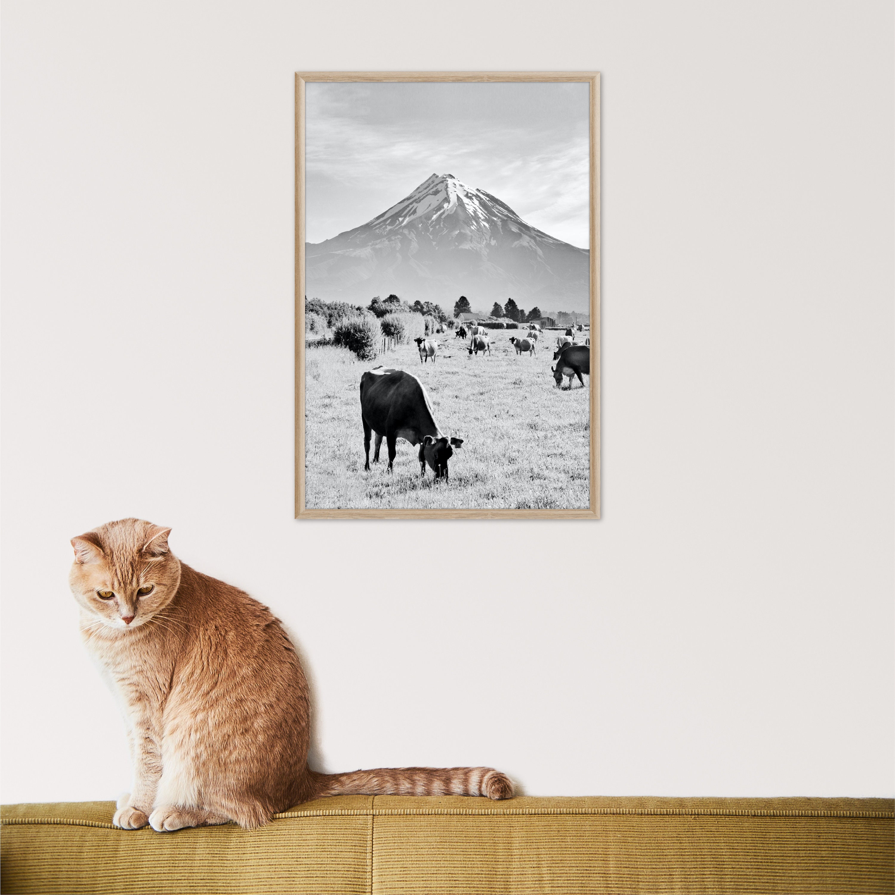 Cow Print Black and White Cow Poster Cows and Mountain Cows | Etsy