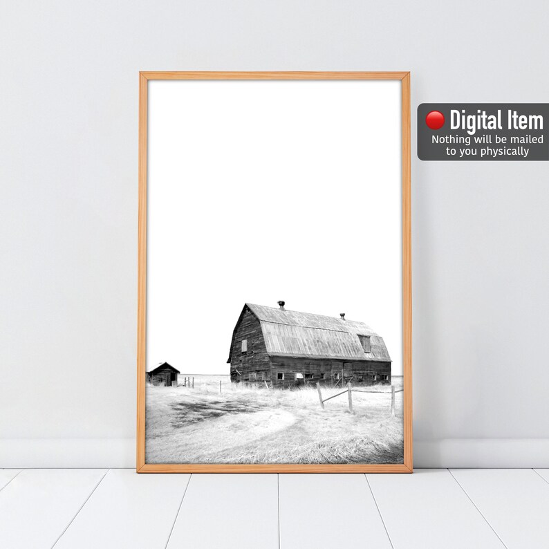 Set of 3 Farmhouse Wall Decor Print Set, Large Black and White Farm ...