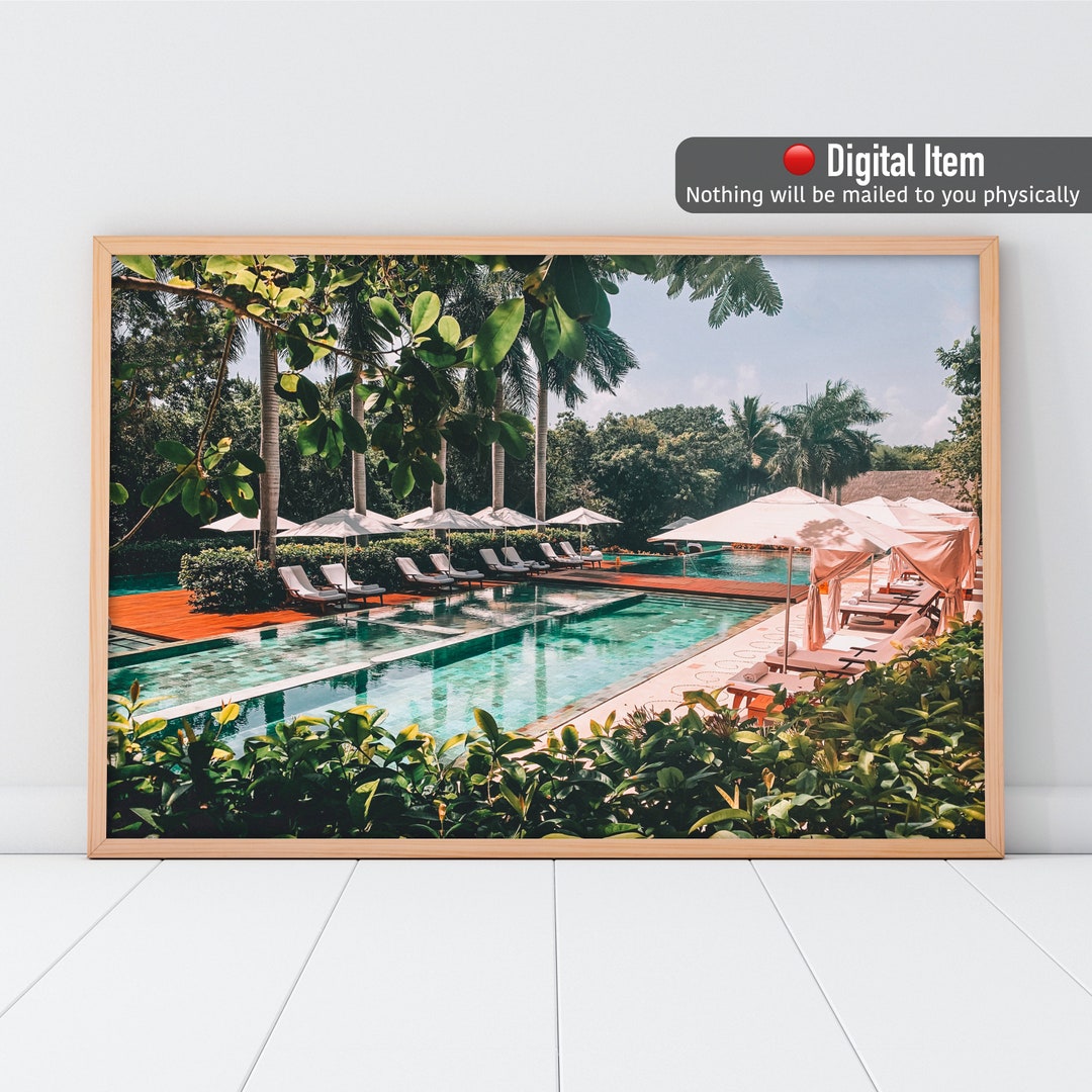 Pool Wall Art, Summer Wall Decor, Boho Print, Pool Photography ...