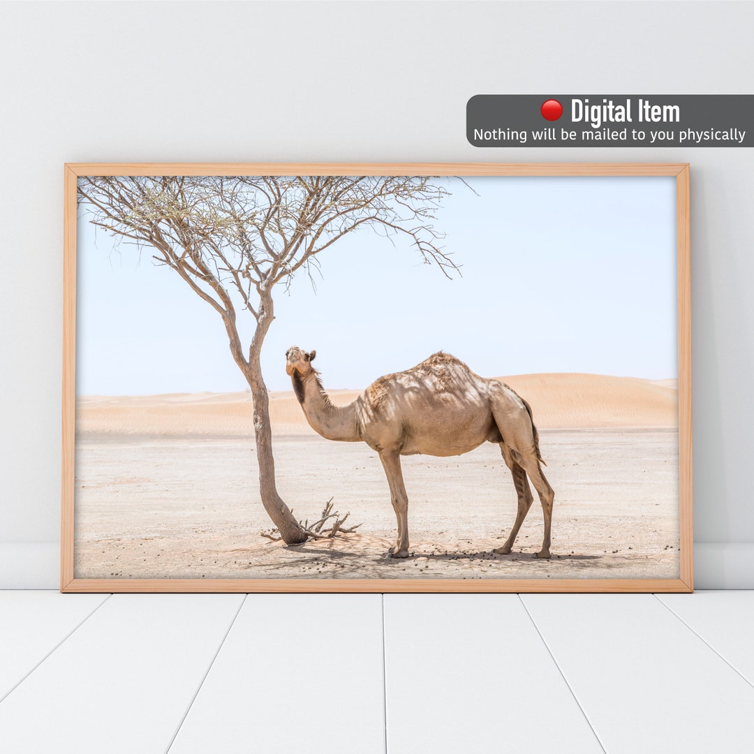 Camel Poster, Desert Print, Desert Tree Print, Digital Download, Dry ...
