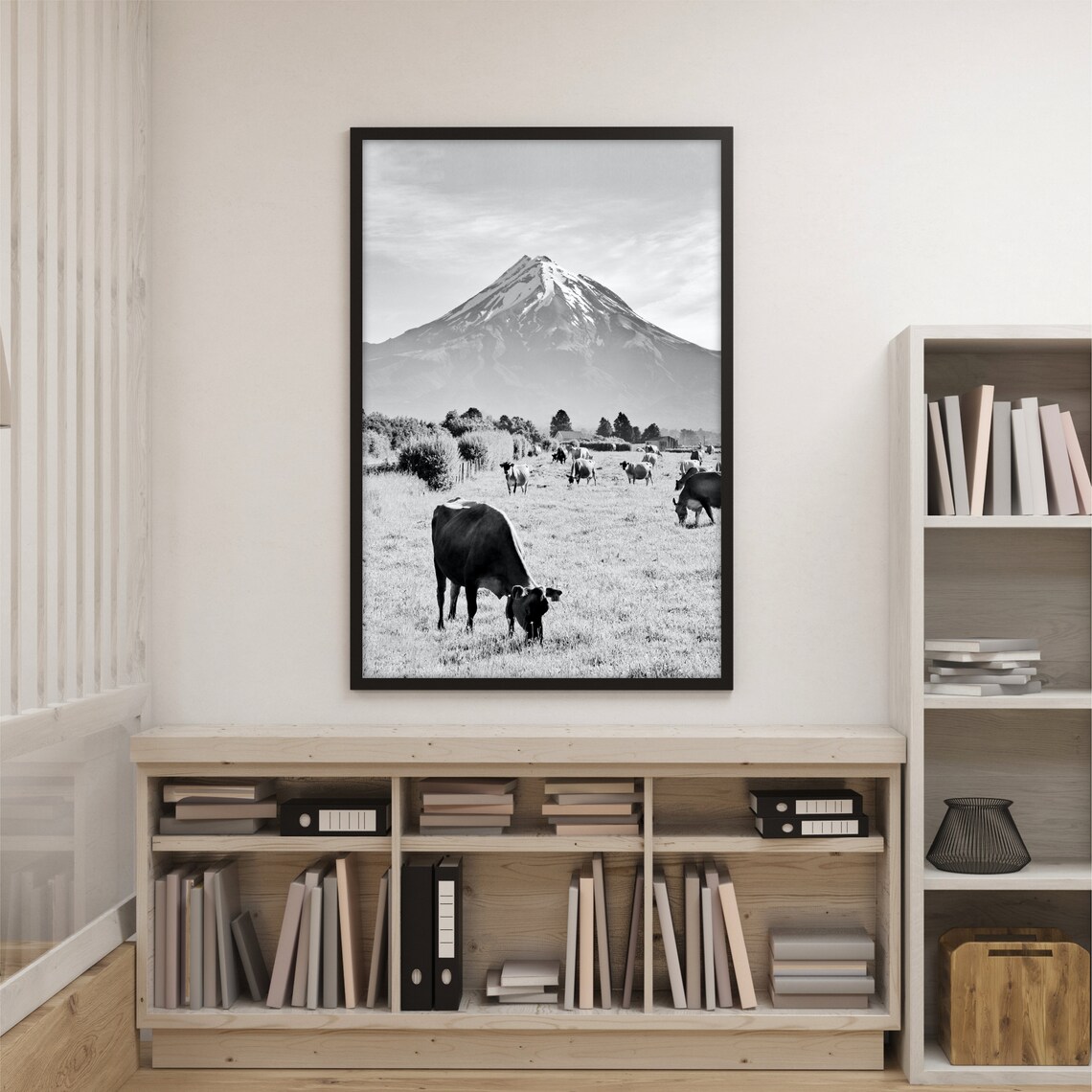 Cow Print Black and White Cow Poster Cows and Mountain Cows | Etsy