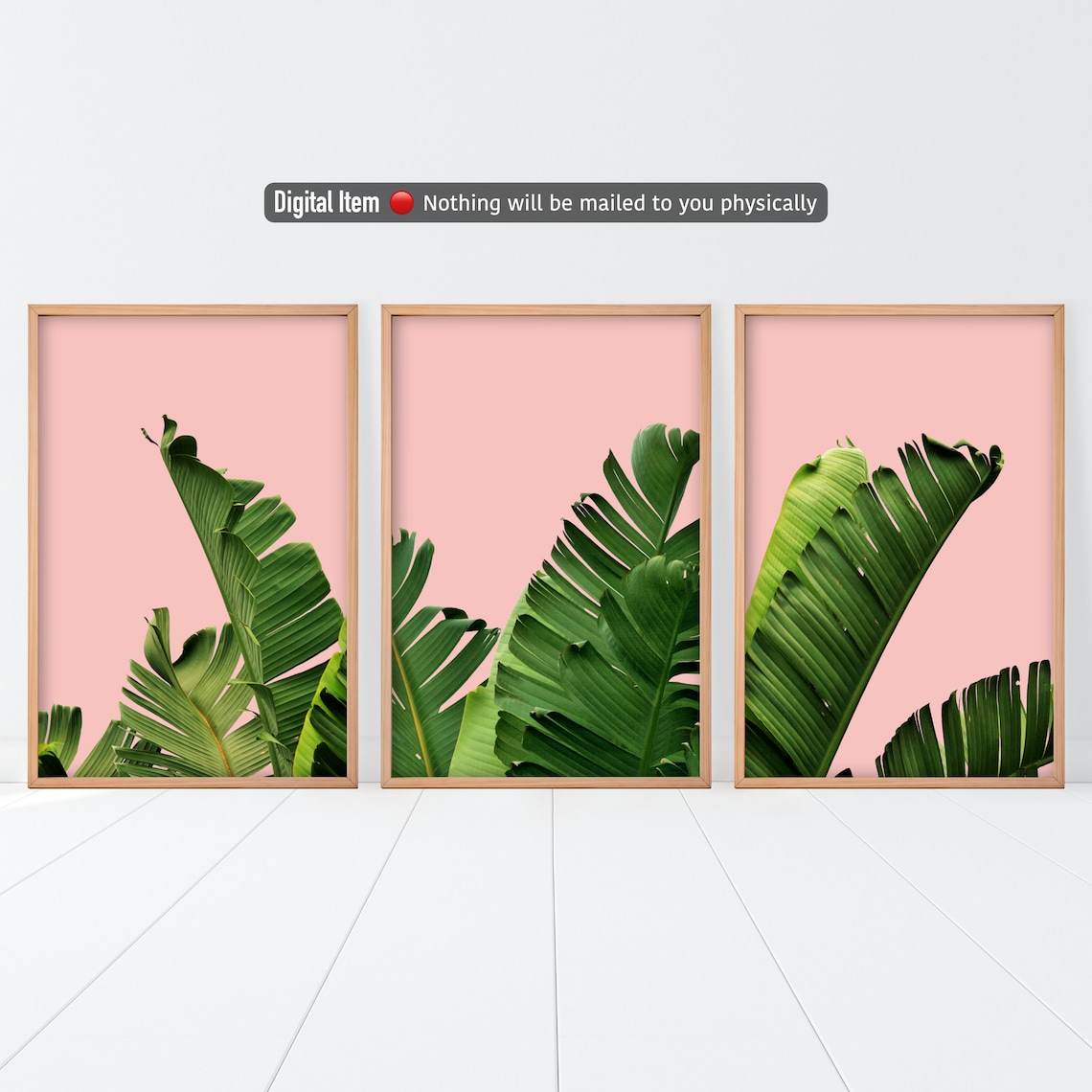 Set of 3 Banana Leaves Prints Tropical Leaf Wall Art Set - Etsy