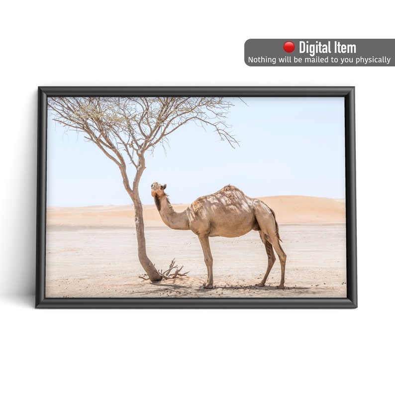 Camel Desert Art Print: Boho Dry Tree Landscape (digital Download) - Etsy