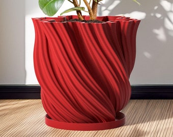 Planter Pot With Drainage, Deep Blue Kurtain Design for Small and Large ...