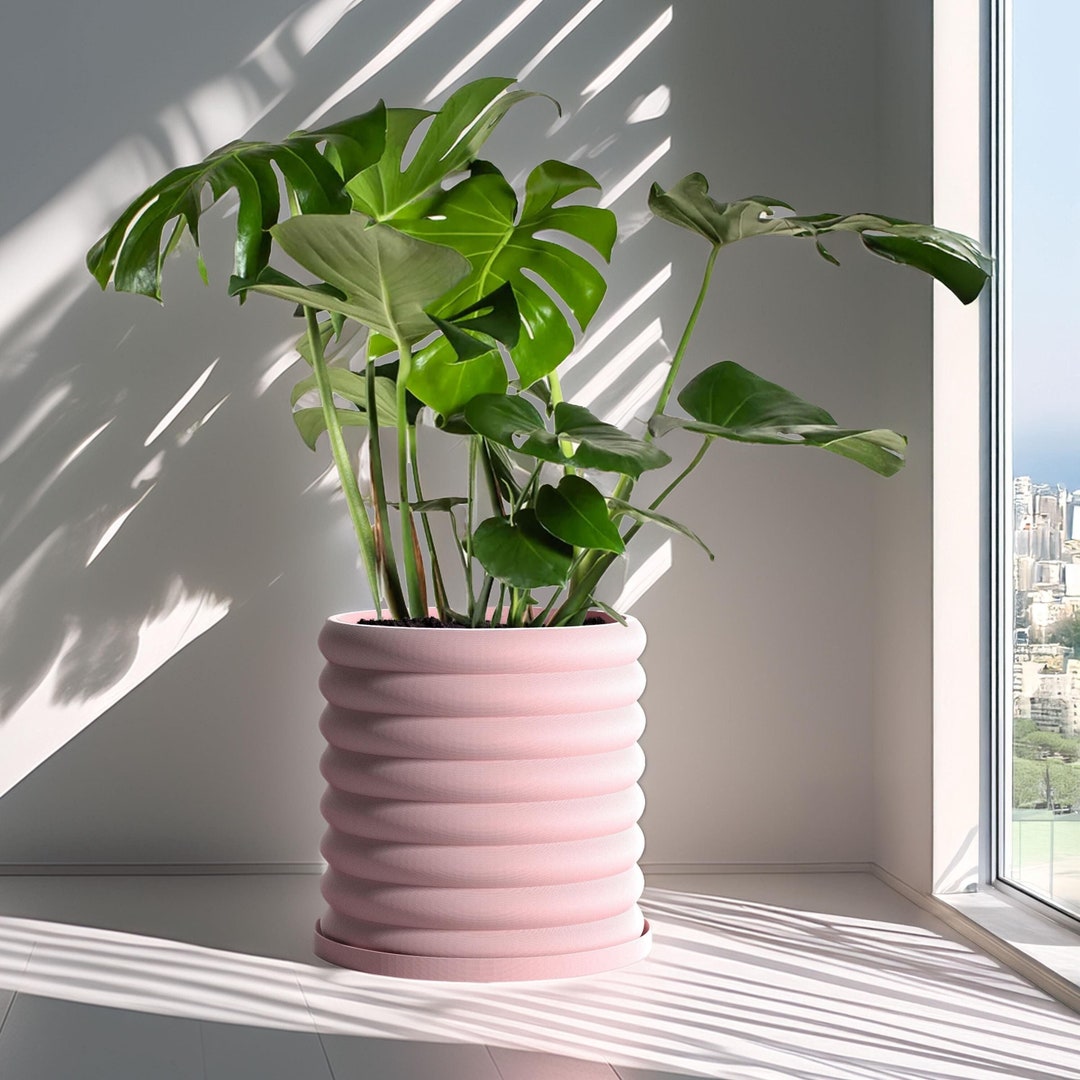 Planter Pot With Drainage, Candy Pink Slinky Design for Small and Large ...