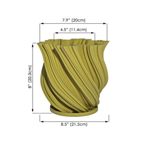 Planter Pot With Drainage, Pear Green Fractal Design for Small and ...