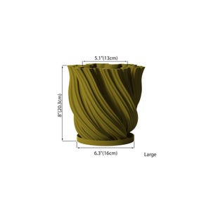 Planter Pot With Drainage, Pear Green Fractal Design for Small and ...