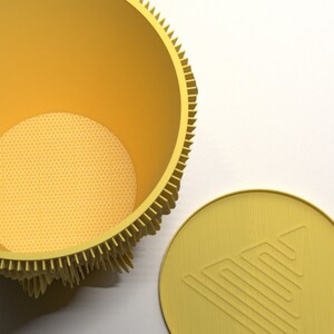 Planter Pot With Drainage Lemon Yellow Wave Design for Small - Etsy