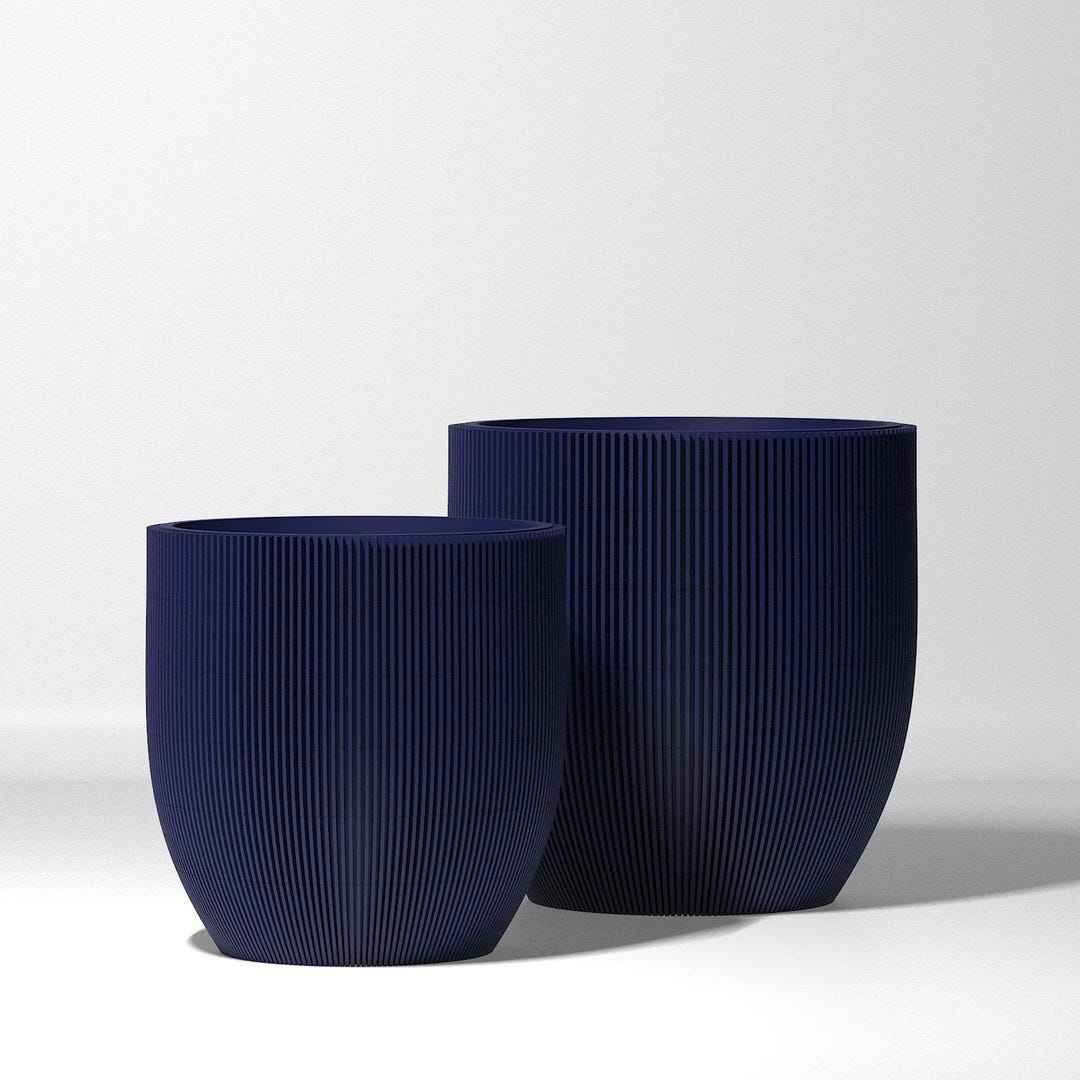 Planter Pot With Drainage, Deep Blue Strata Design for Small and Large ...