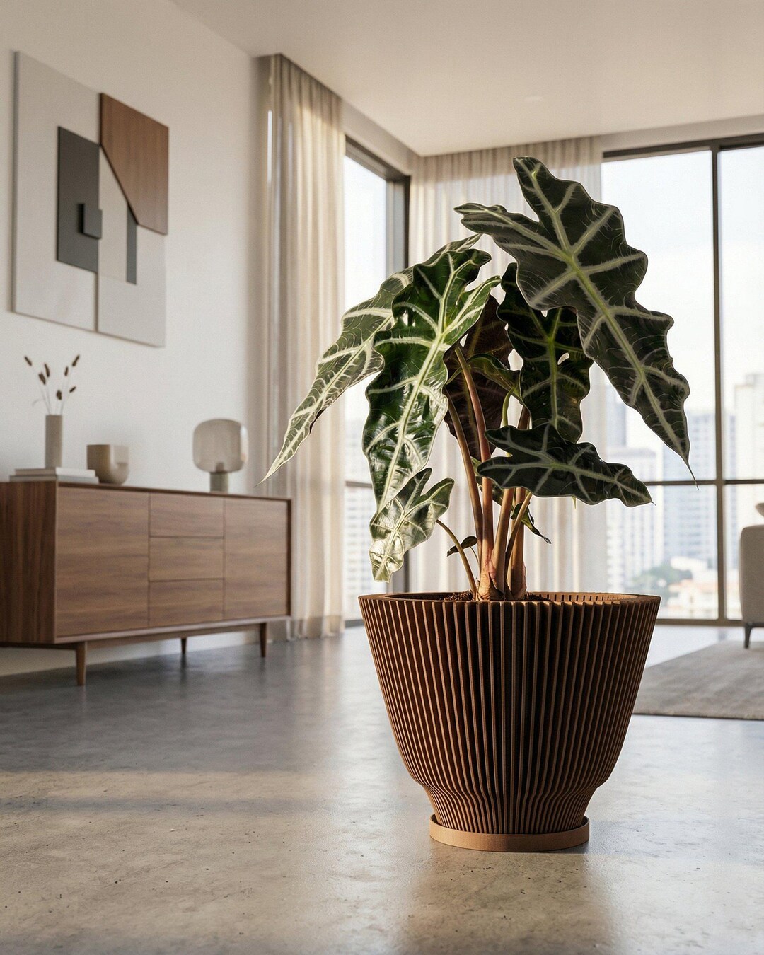 Nut Brown Dawn Design Planter Pot With Drainage & Water Plate - Etsy Canada