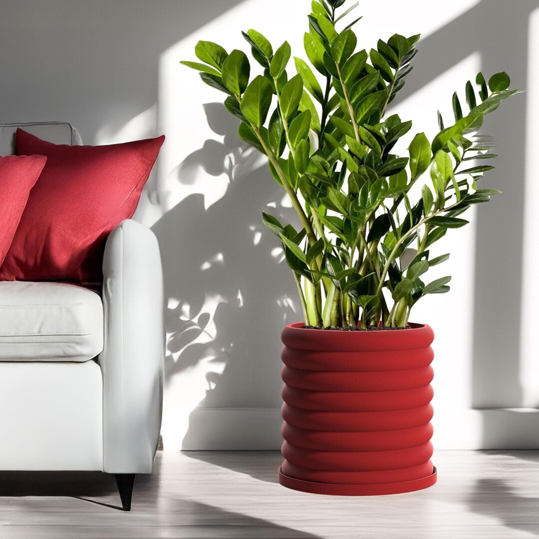 Planter Pot With Drainage, Lava Red Slinky Design for Small and Large ...