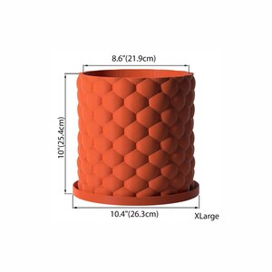 Planter Pot With Drainage, Orange Bubble Design for Small and Large ...